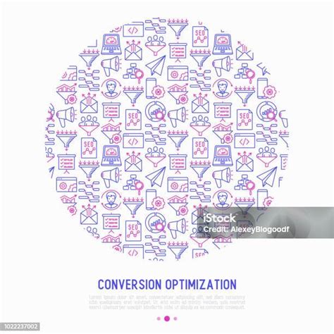Concept Doptimisation De Conversion En Cercle Avec Des Icônes De La