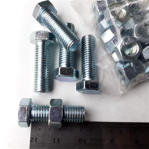 Jual BAUT MUR M X PUTIH BMP M X PANJANG CM CM KUNCI GALVANIZ GALVANIS Shopee