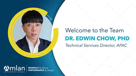 Amlan International Names Dr Edwin Chow As Technical