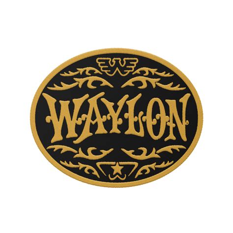 Waylon Jennings Buckle Logo Sticker Yellow
