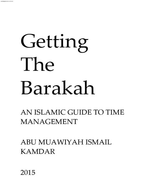 Getting The Barakah 2nd Ed Pdf God In Islam Hadith