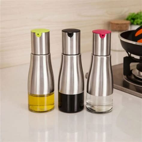 Stainless Steel Oil Bottle Dispenser With Glass Liner Bpa Free Bottle