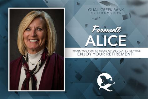 Farewell Alice Quail Creek Bank