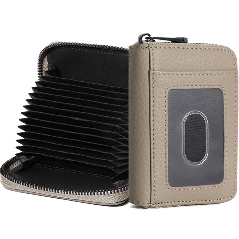 Badiya Genuine Leather Rfid Blocking Credit Card Holder Small Card Case