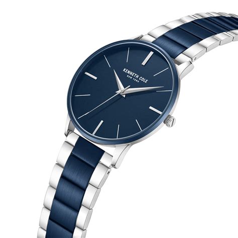 Buy Online Kenneth Cole Quartz Analog Blue Dial Two Toned Stainless