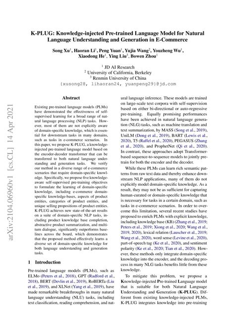 K Plug Knowledge Injected Pre Trained Language Model For Natural