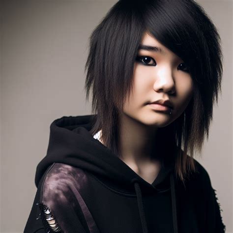 Asian Teen Emo Subculture Image Stylish Emo Portrait Ai Art
