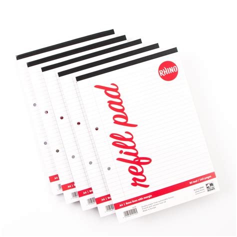 Hc1853701 Refill Pads A4 80p 8mm Margin Red Pack Of 6 Findel
