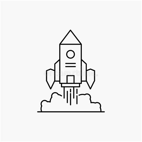 Rocket Spaceship Startup Launch Game Line Icon Vector Isolated