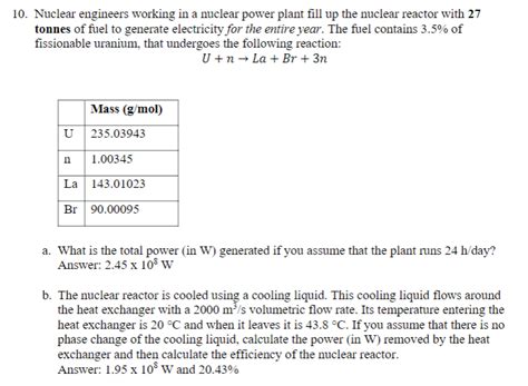 Solved 10 Nuclear Engineers Working In A Nuclear Power