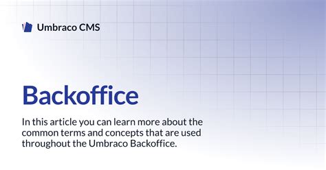 Backoffice Umbraco Cms