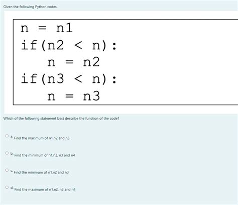 Solved Given The Following Python Codes N Nl Ifn2