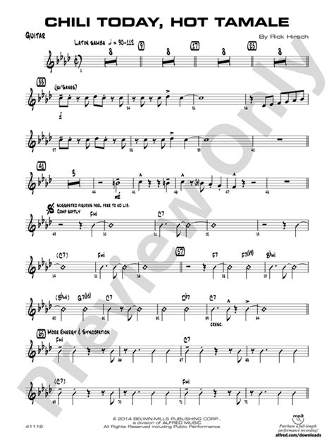 Chili Today Hot Tamale Guitar Guitar Part Digital Sheet Music Download