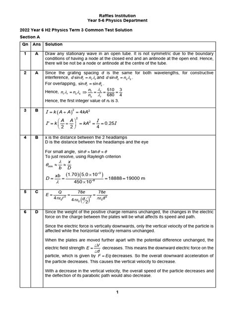2022 ri y6 t3 ct sect a soln pdf wavelength physical sciences