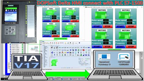 Plc S7 1500 Connect With Delta Hmi Dopsoft Runtime Youtube