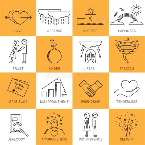 Feelings And Emotions Set Stock Vector Illustration Of Card 83862208