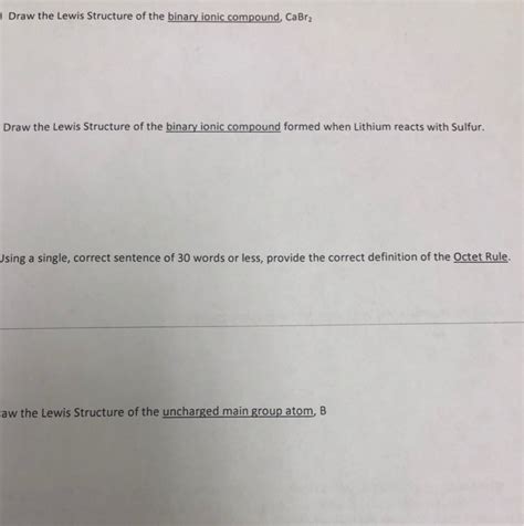 Solved Draw The Lewis Structure Of The Binary Ionic