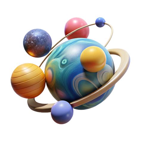 Colorful Planetary System Abstract Space Art 56552043 Png