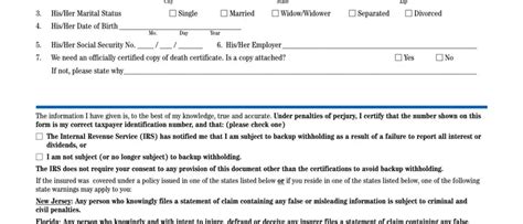 Metlife Life Insurance Claim Pdf Form Formspal