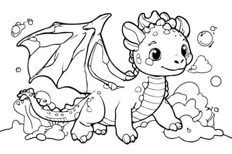 무료로 다운로드 가능한 드래곤 색칠 활동 벡터 And 일러스트 Freepik