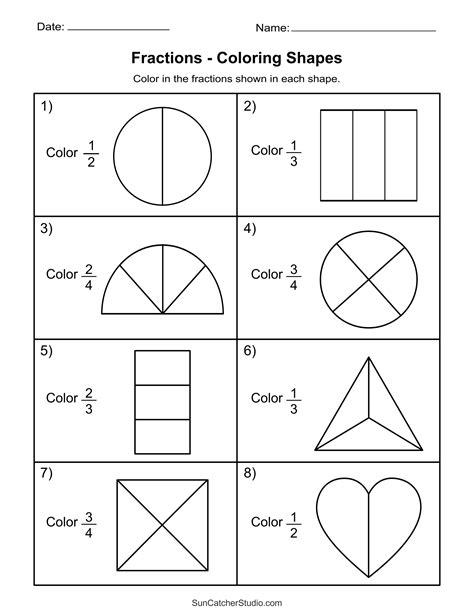 Free Printable Fractions Worksheets Comparing Identifying Free