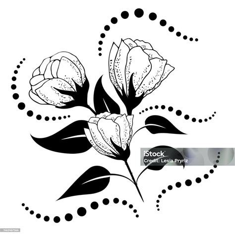 꽃 구성은 섬세한 꽃과 꽃 봉오리의 가지가있는 섬세하고 꽃 무늬 배경입니다 손 그림 양식화 된 장식 초대장 카드 포스터 전단지 배경 클립 아트 또는 색칠 공부 페이지 사과