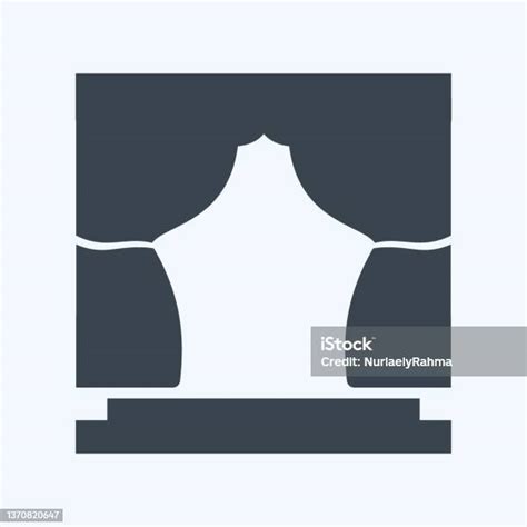 부드러운 파란색 배경에 고립 된 트렌디 한 글리프 스타일의 극장 아이콘 3차원 형태에 대한 스톡 벡터 아트 및 기타 이미지 3차원 형태 감독 감정 Istock