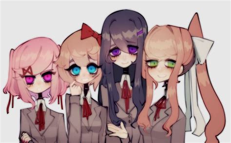 Stylized Ddlc Girls Literature Club Literature Anime