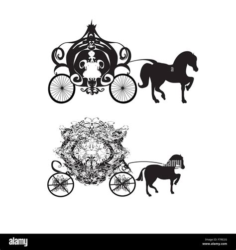 Vintage Carriage Two Vector Icons Stock Vector Image And Art Alamy