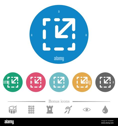 Resize Element Flat White Icons On Round Color Backgrounds Bonus Icons Included Stock Vector