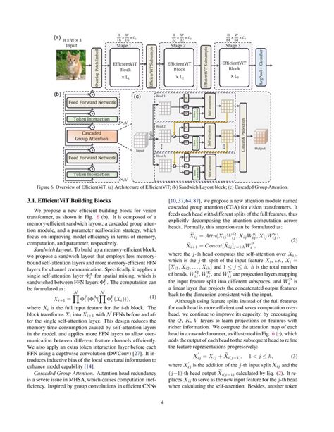Efficientvit Memory Efficient Vision Transformer With Cascaded Group