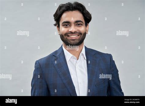 Happy Young Indian Arab Business Man Wearing Suit Headshot Portrait