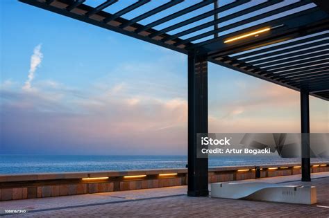 Pergola와 모나코에서 바다 산책로 퍼골라에 대한 스톡 사진 및 기타 이미지 퍼골라 0명 건축 Istock
