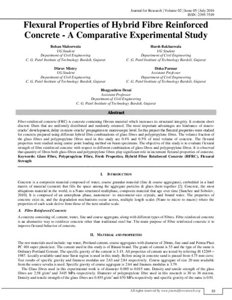 Pdf Flexural Properties Of Hybrid Fibre Reinforced Concrete A