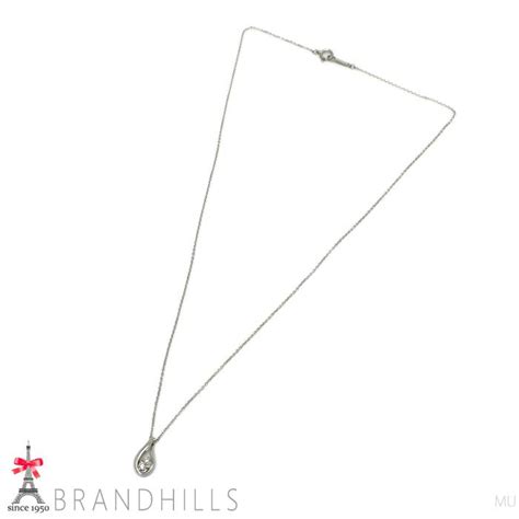 4℃ ヨンドシー ダイヤモンド2p ネックレス Pt850 プラチナ ティアドロップ 極美品 133626 ブランドヒルズ 通販