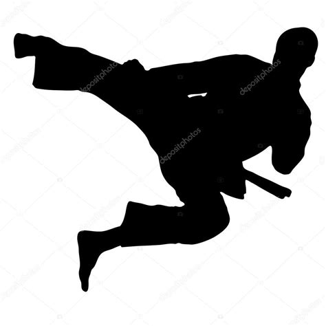 Martial Arts Karate High Jump Kick Stock Vector Image By ©splavsk