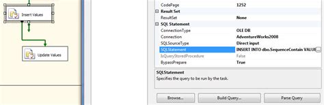 SQL Server Integration Services Sequence Container Applied SQL