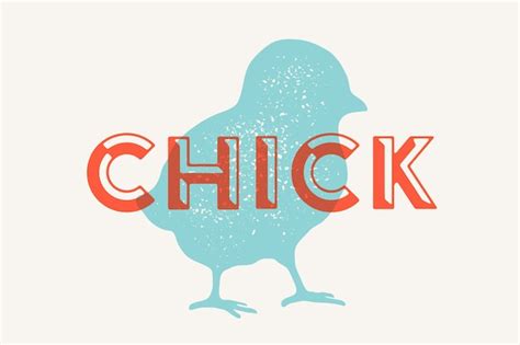 병아리 가금류 빈티지 로고 복고풍 인쇄 도살 용 포스터 프리미엄 벡터