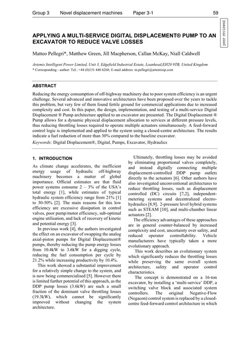 Pdf Applying A Multi Service Digital Displacement® Pump To An