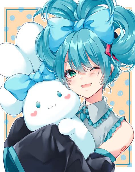 Hatsune Miku Cinnamoroll And Cinnamiku Vocaloid And 1 More Drawn By