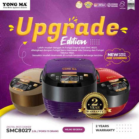 Jual Magic Com Digital Yongma 2l Rice Cooker Yong Ma 8027 8017 7047 Shopee Indonesia