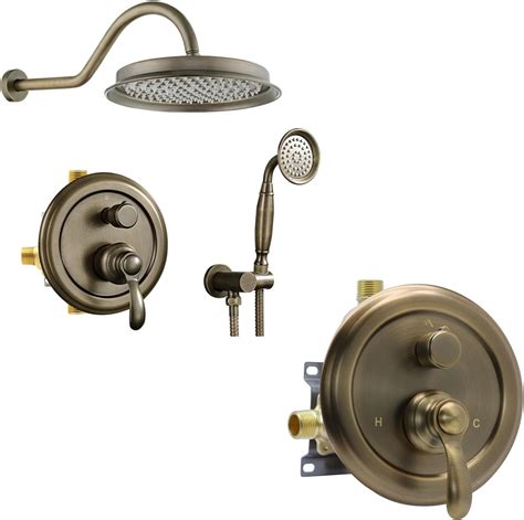 Homekicen Antique Shower Faucet Sets Complete And 2 Way Shower Diverter