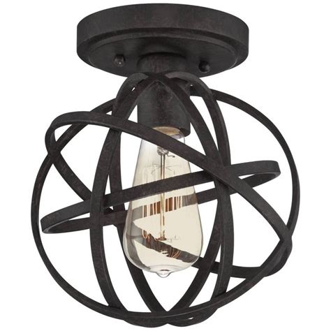 Franklin Iron Works Rustic Industrial Ceiling Light Semi Flush Mount