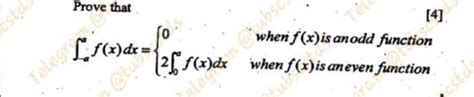 prove that∫aa f x dx {02∫0a f x dx when f x is anodd function when f