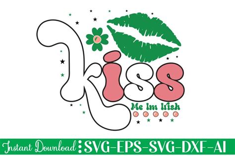 Kiss Me Im Irish Retro Design