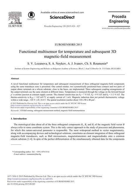 Pdf Functional Multisensor For Temperature And Subsequent 3d Magnetic Field Measurement