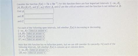 Solved Consider The Function F X 7x 9x−1 For This Function
