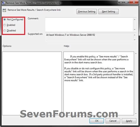Start Menu Add Or Remove See More Results Link In Search Box
