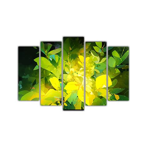 Cuadro Decorativo Amarillo Y Verde Estilo Neonoir DecoCuadros