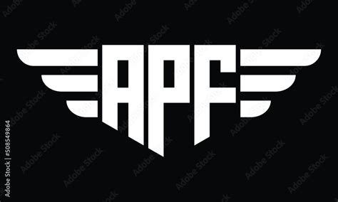 Apf Three Letter Logo Creative Wings Shape Logo Design Vector Template